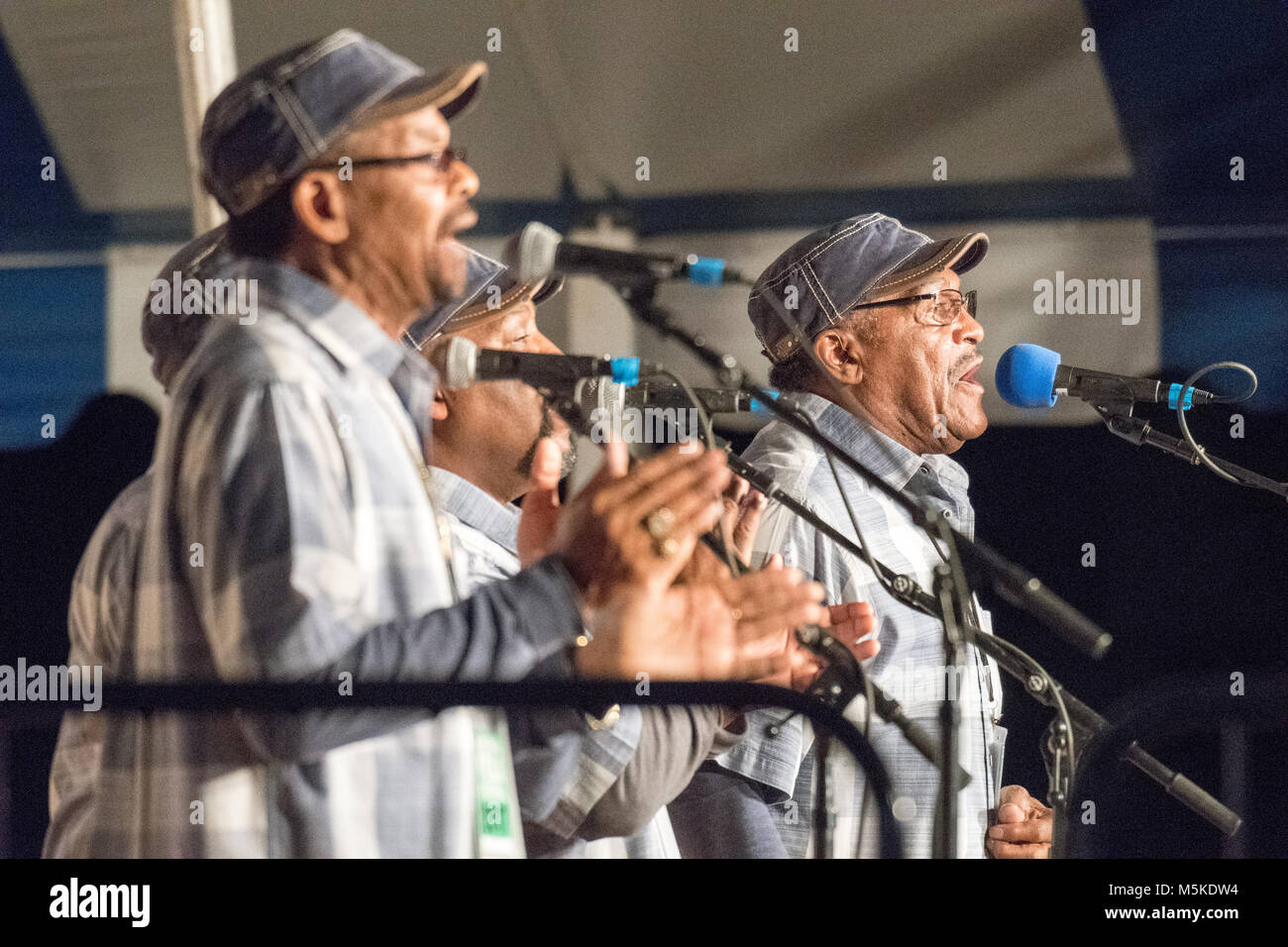 Fairfield Four members singing in harmony on stage for National Folk ...