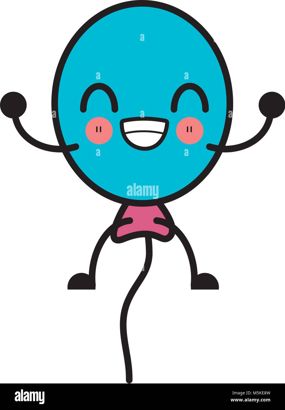 Balloons celebration isolated cute kawaii cartoon Stock Vector Image ...