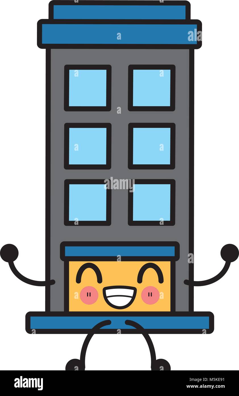 Urban tower edifice cute kawaii cartoon Stock Vector Image & Art - Alamy