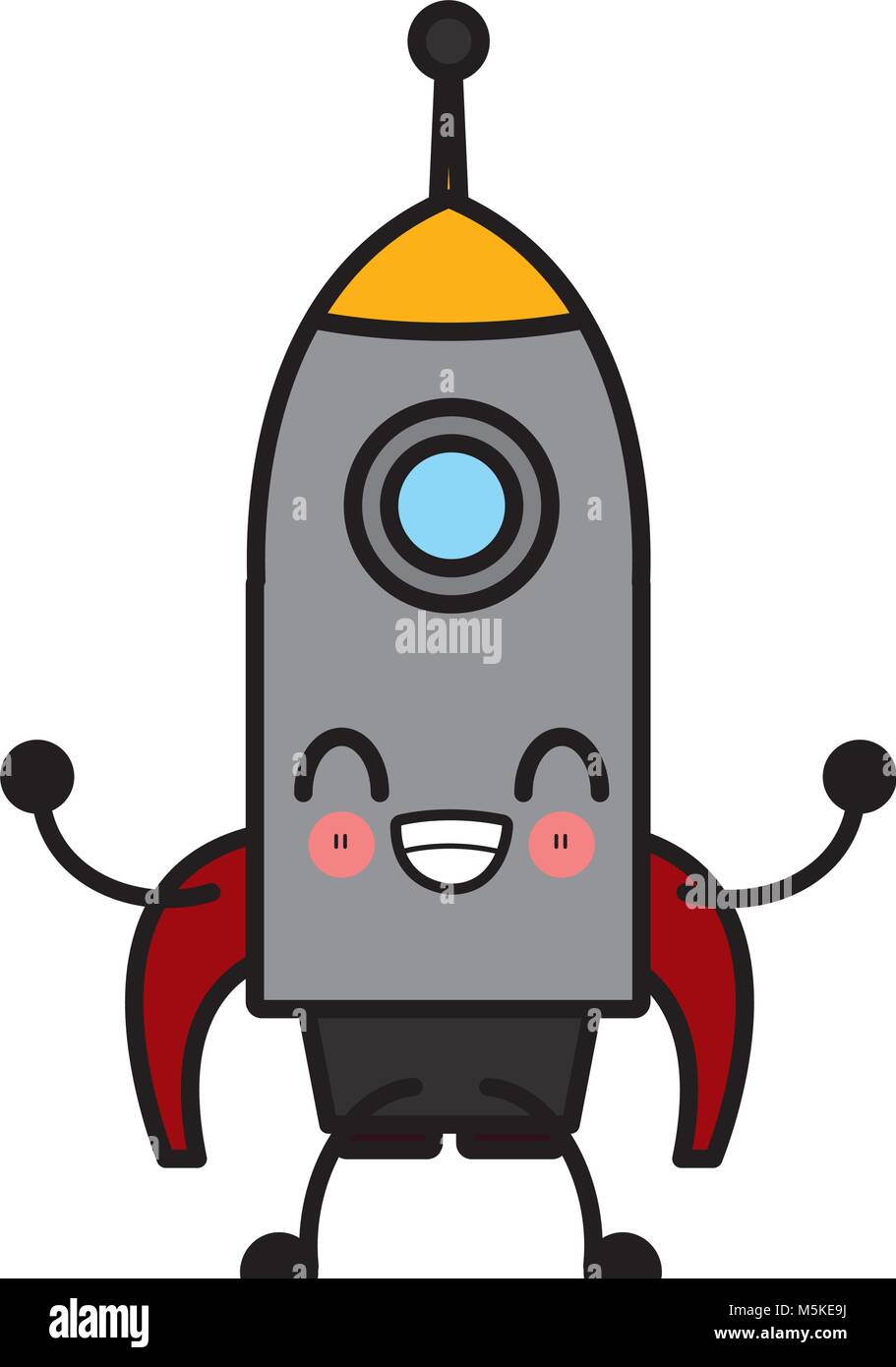 Spaceship rocket symbol cute kawaii cartoon Stock Vector Image & Art ...
