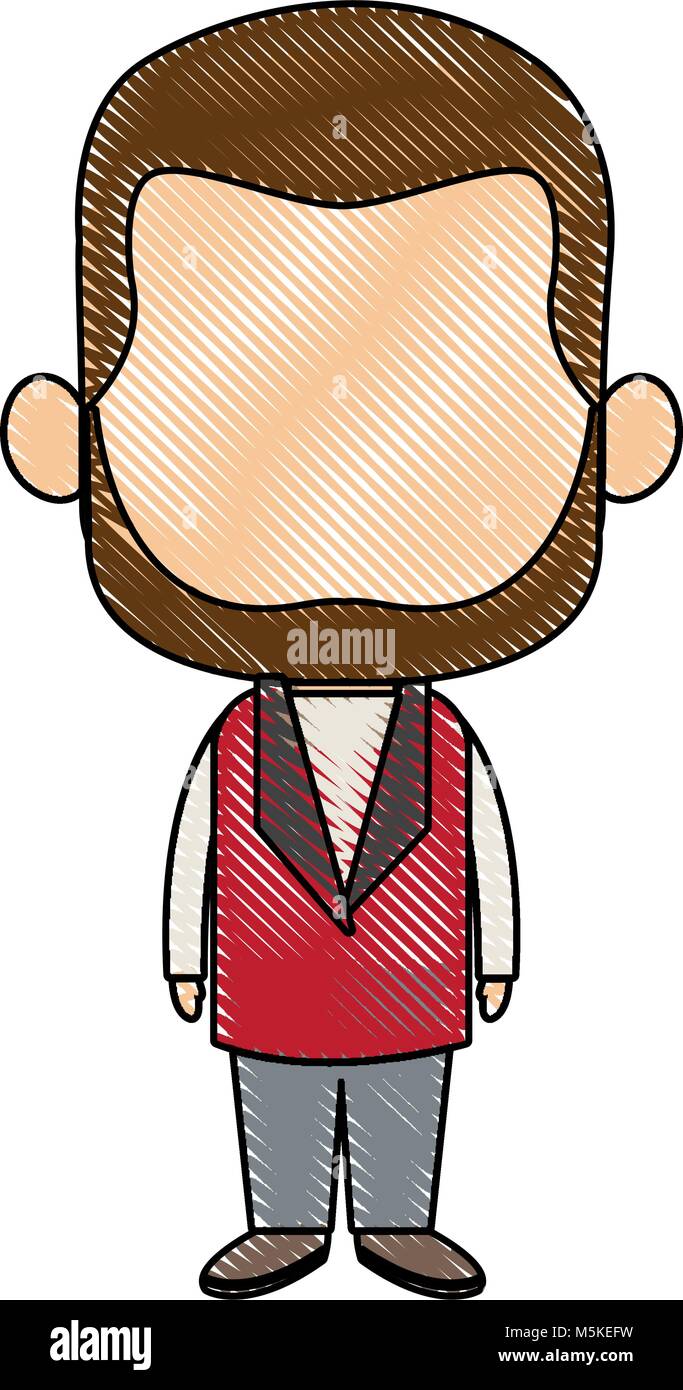 cute man cartoon standing formal clothes character Stock Vector Image ...