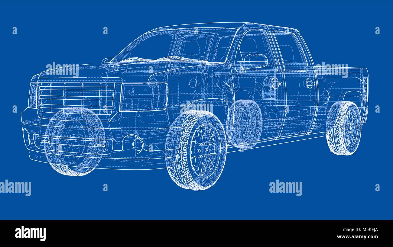 Car SUV drawing outline. Vector rendering Stock Vector Image & Art - Alamy