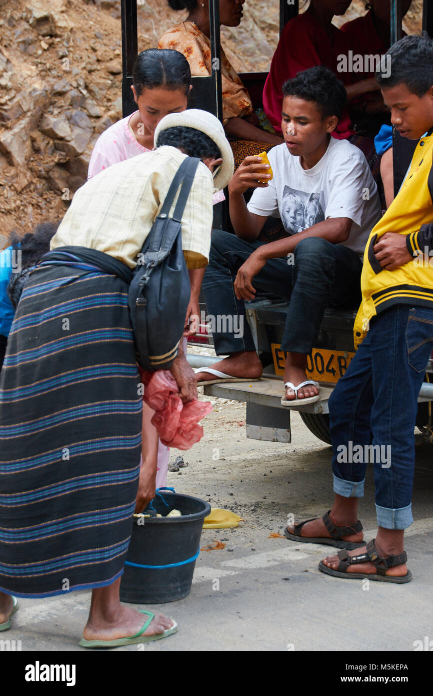 Locals and tourist stuck in traffic jam on the roads in Bali Stock ...