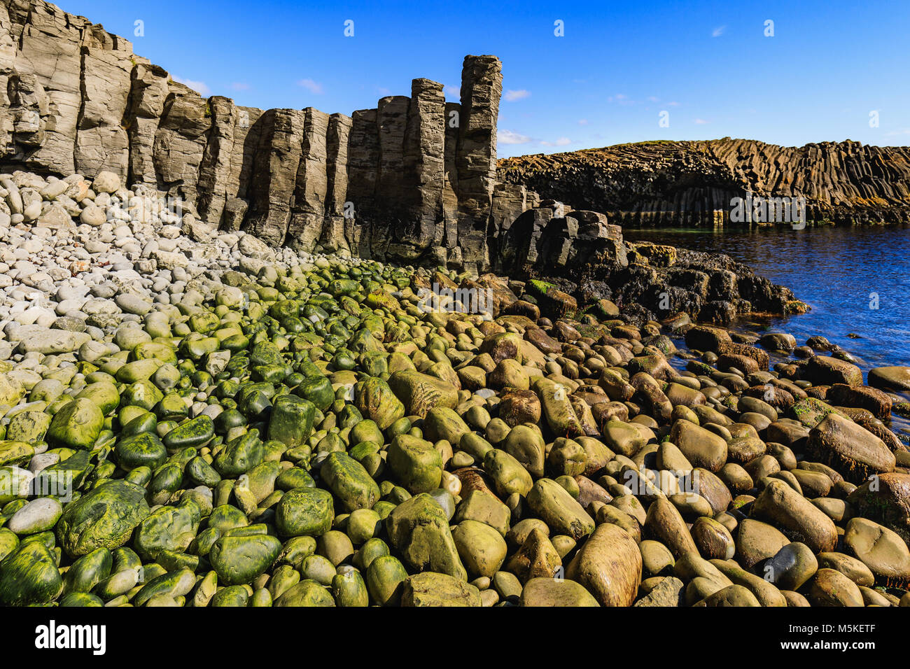 basalt stones in different colours on kalfshamarsvik in iceland Stock ...