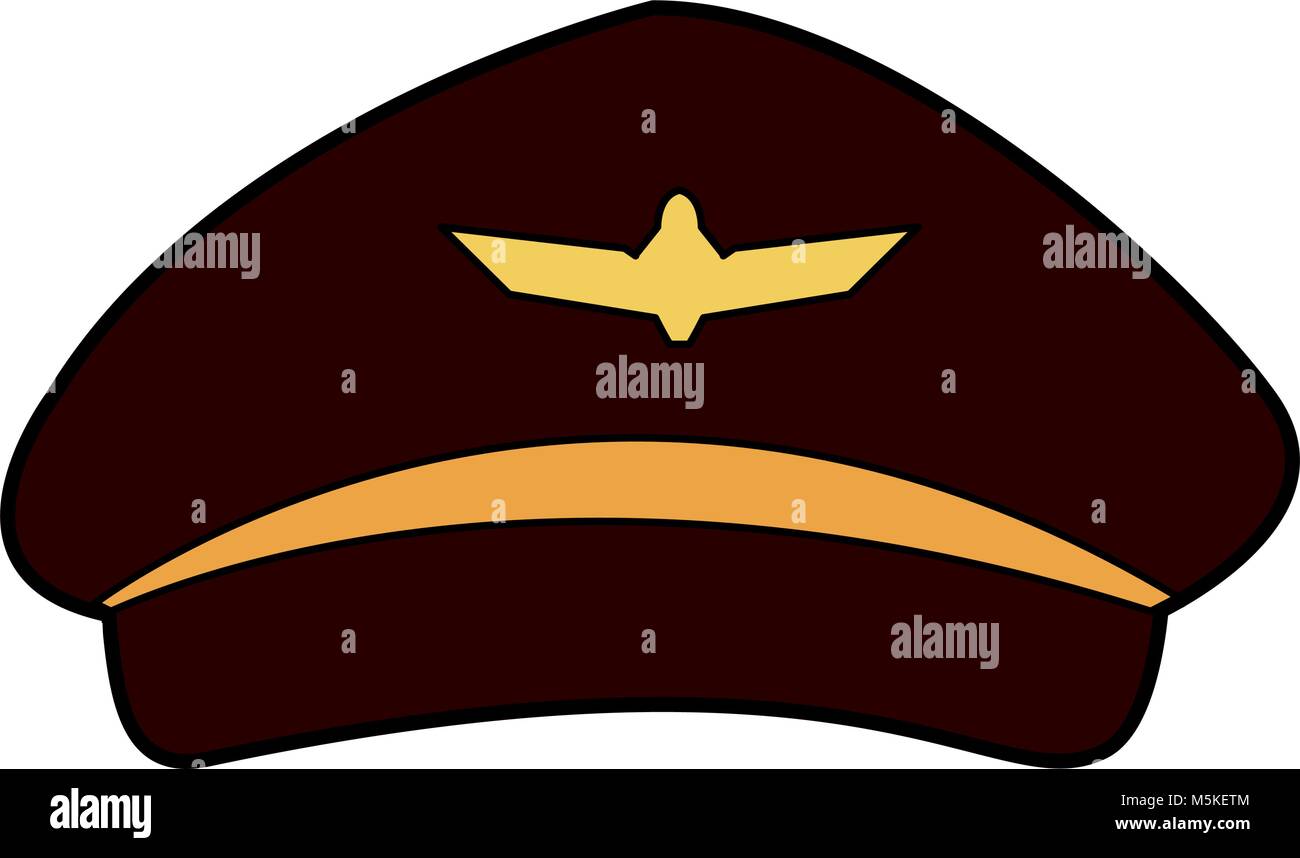 airline pilots hat aviator cap with gold insignia Stock Vector Image ...