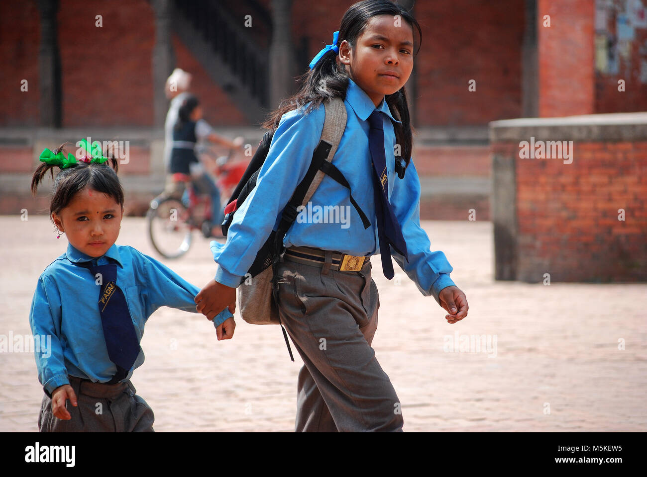 Children going to school in Kathmandu - Nepal Stock Photo - Alamy