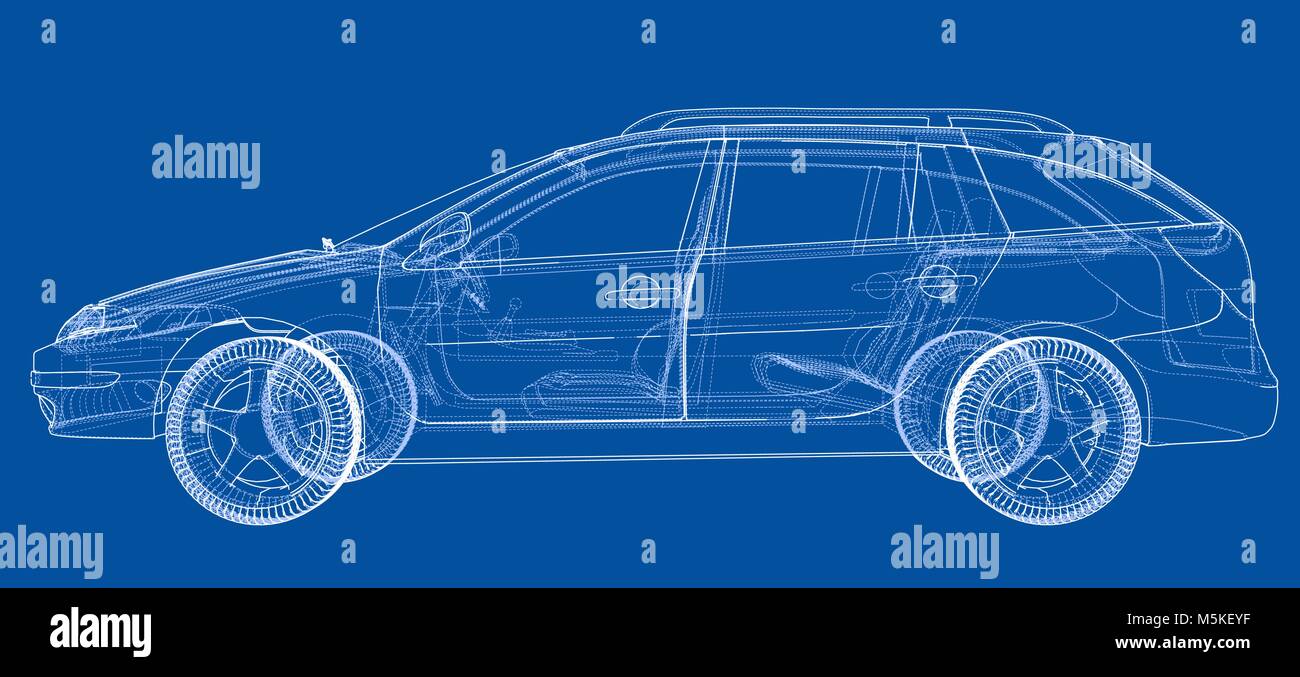 Concept car. Vector rendering of 3d Stock Vector Image & Art - Alamy