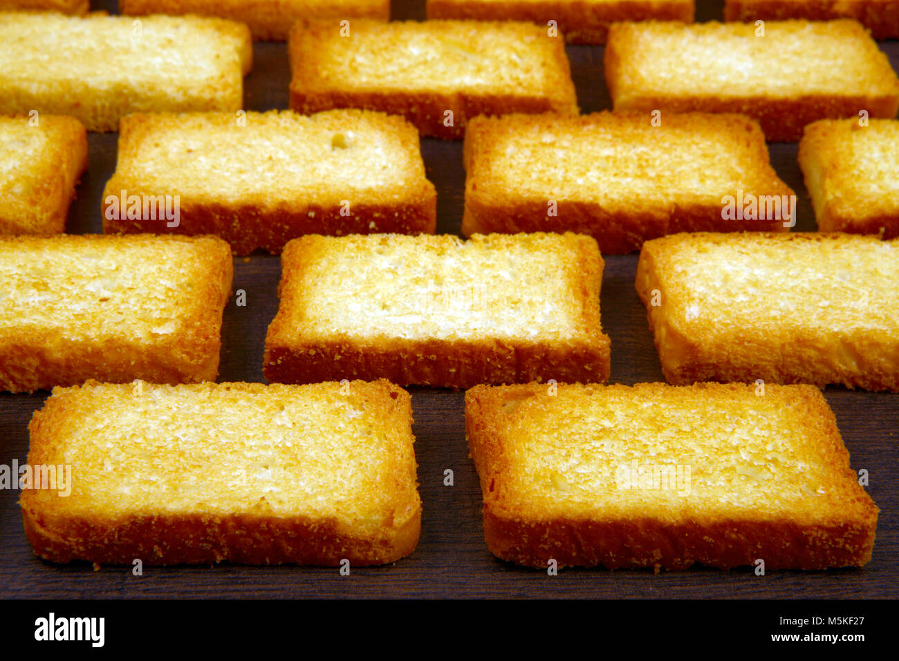 Sweet and crispy rusk or toast Stock Photo - Alamy