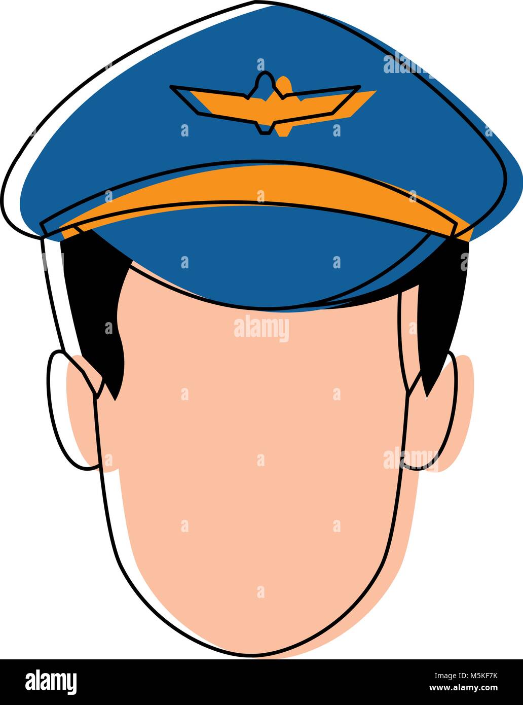 man captain pilot airplane face character Stock Vector Image & Art - Alamy