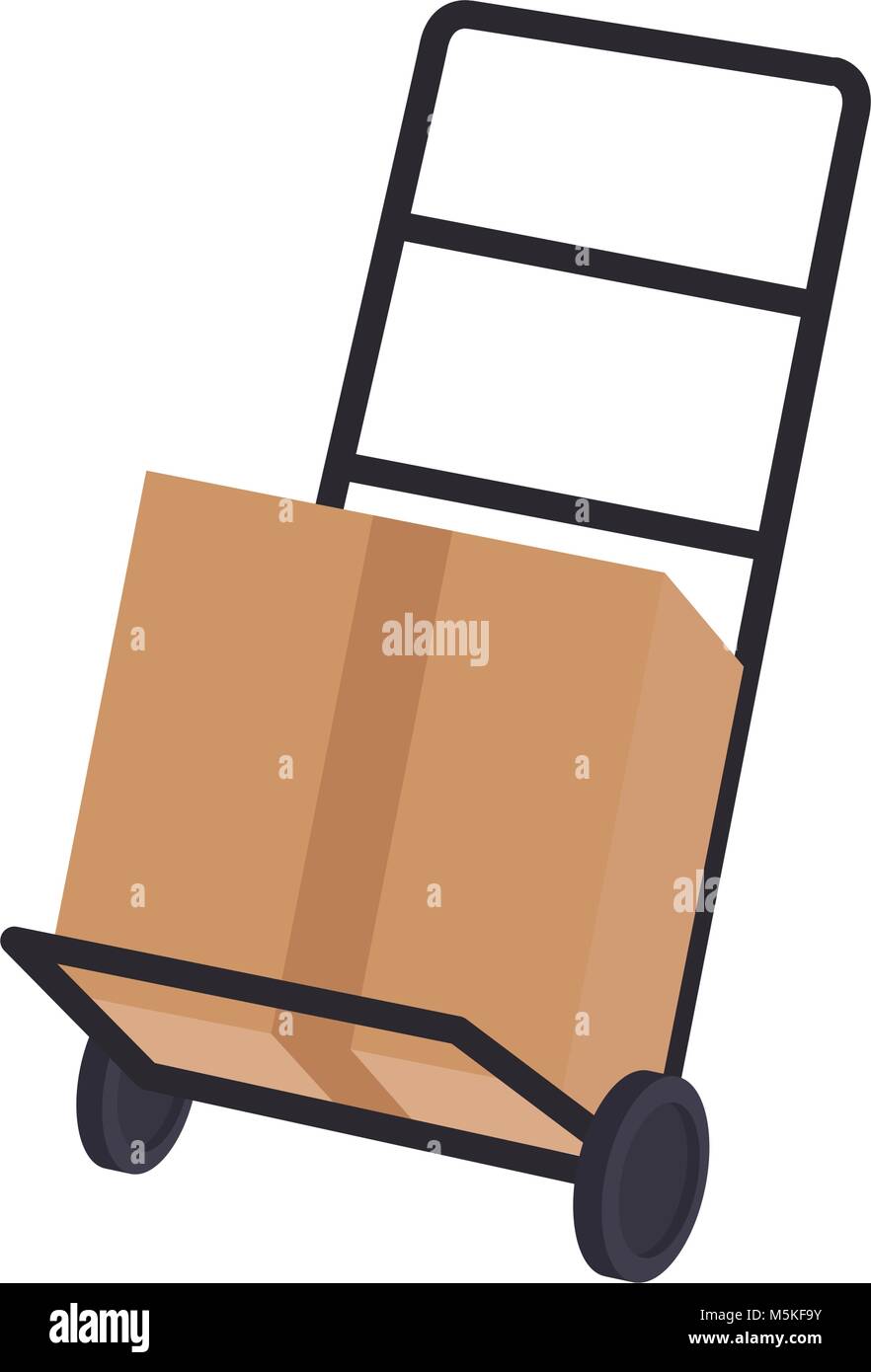 hand cart shipping box delivery service Stock Vector Image & Art - Alamy