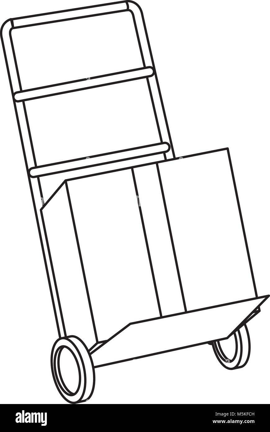 hand cart shipping box delivery service Stock Vector Image & Art - Alamy
