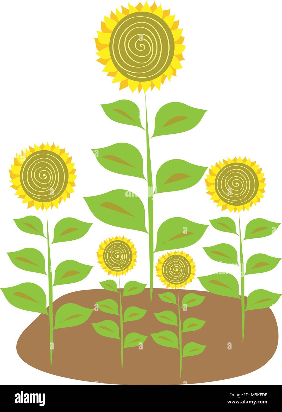 Five sunflowers Stock Vector Images - Alamy