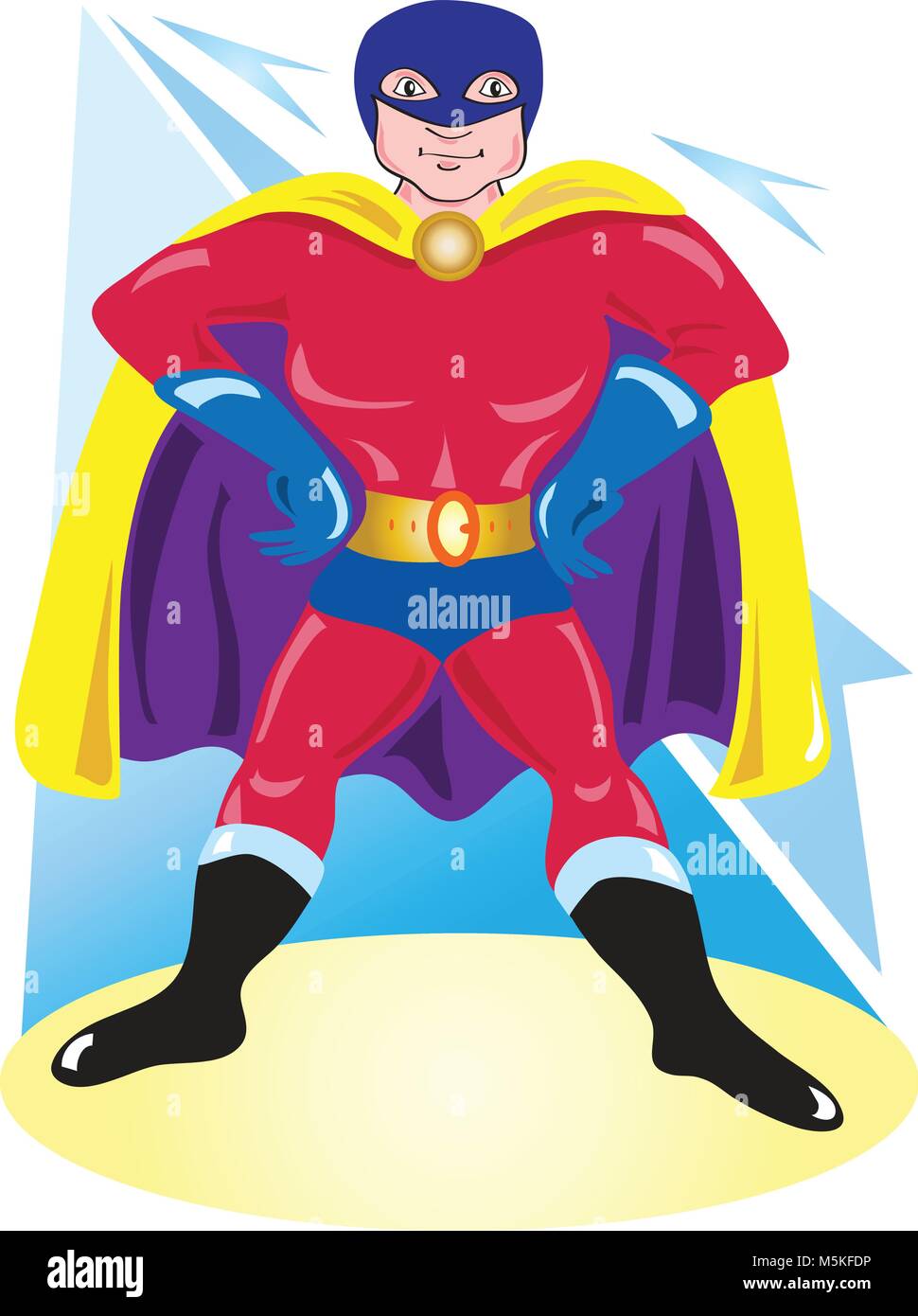 A cartoon comic book superhero with mask and cape Stock Vector Image ...