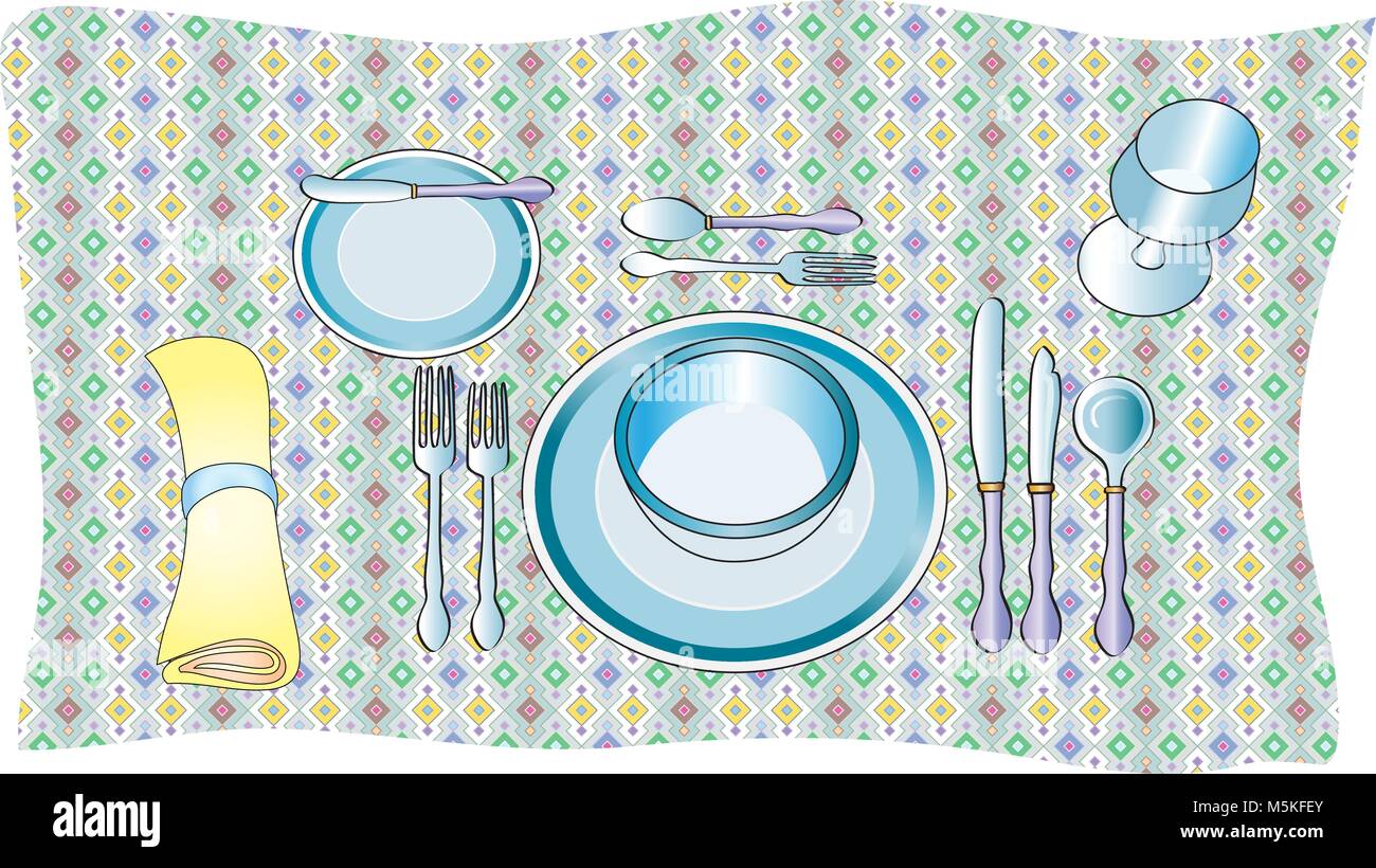 Dish setting Stock Vector Images - Alamy