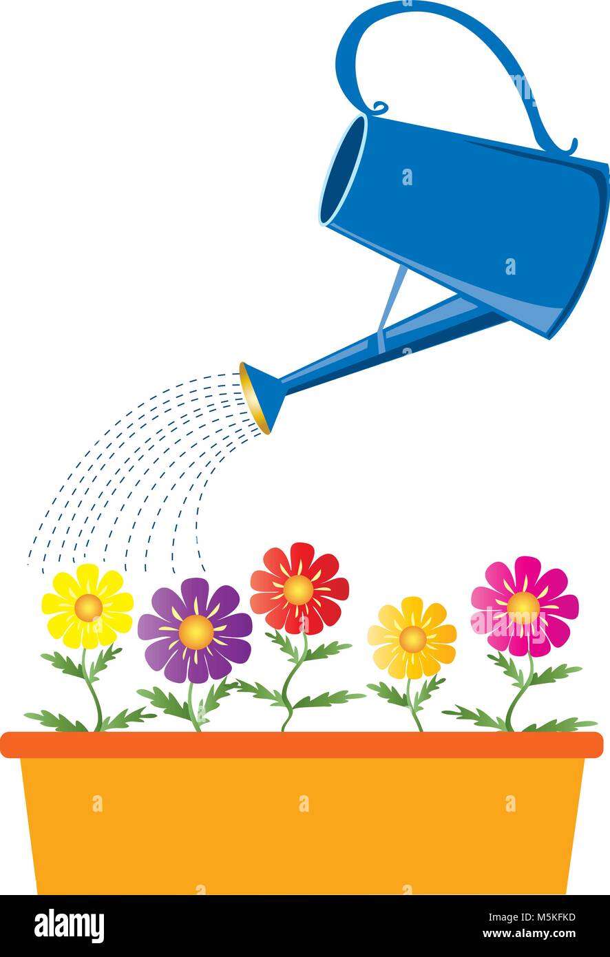 Watering Flowers Cartoon