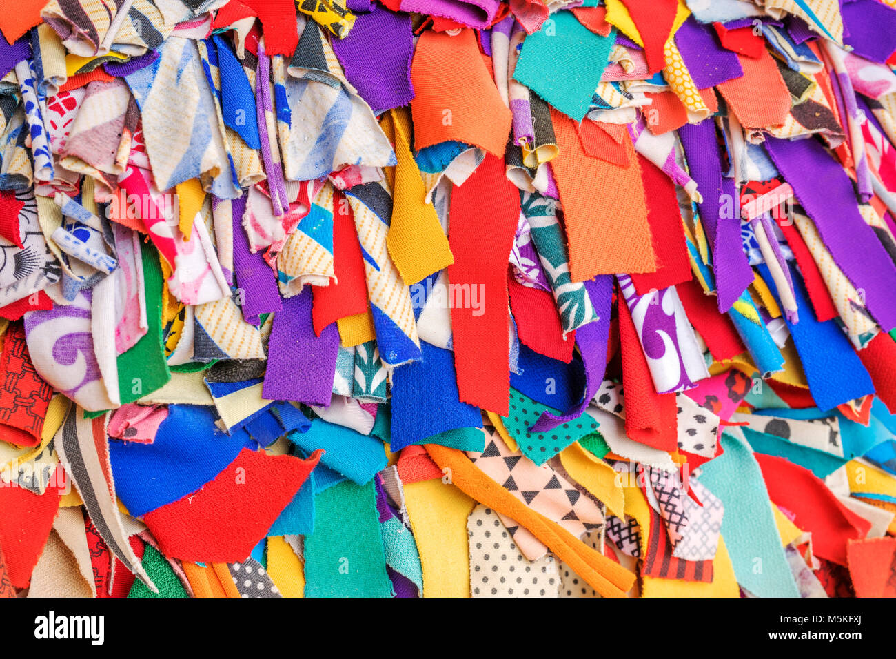 Colorful fabric background, a carpet made of rags in Tây Ninh, Việt nam ...