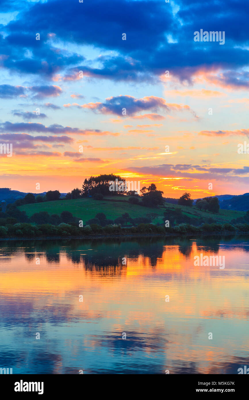 Salt marshes at dusk. Santoña, Victoria and Joyel Marshes Natural Park ...
