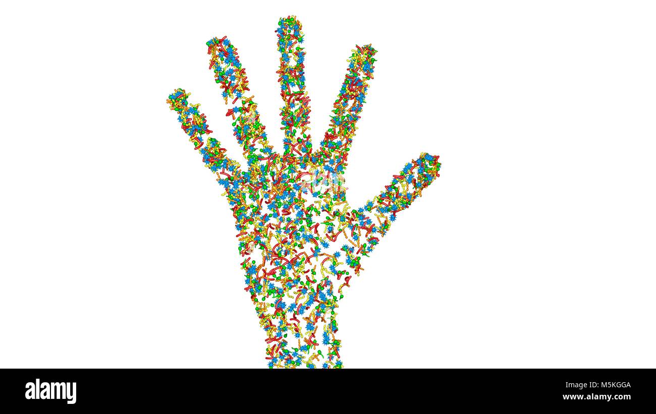 Microbiome , microorganisms, bacteria, viruses, microbes crawling ...