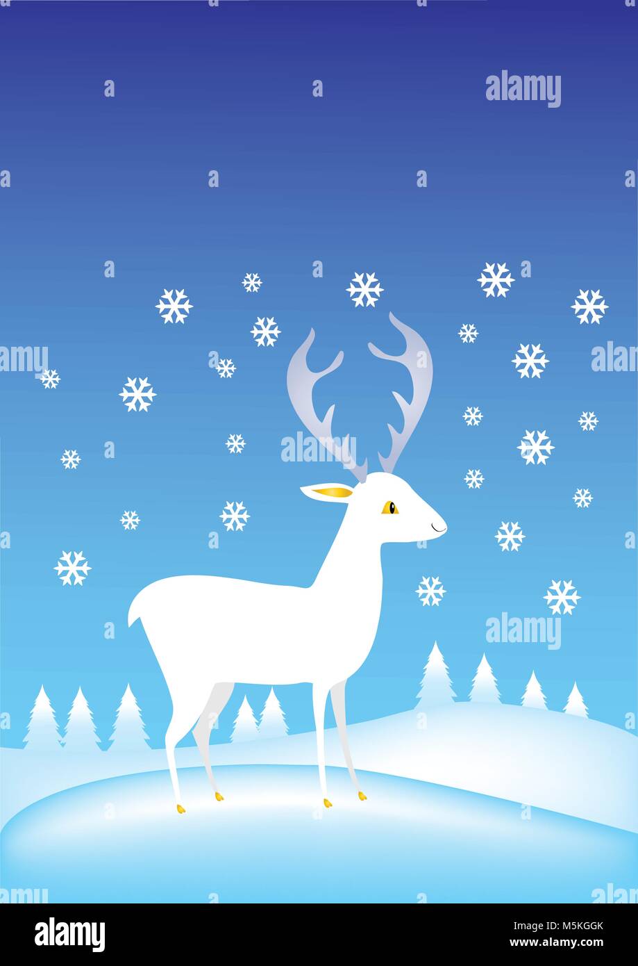 Deer in snow wood Stock Vector Images - Alamy