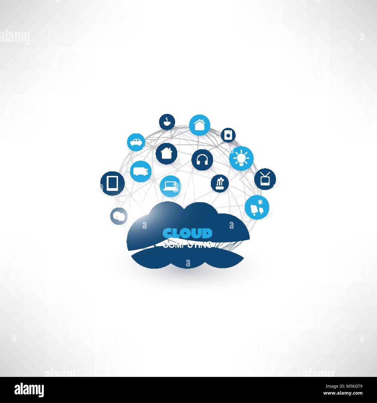 Cloud Computing Design Concept with Icons - Digital Network Connections, Technology Background ...