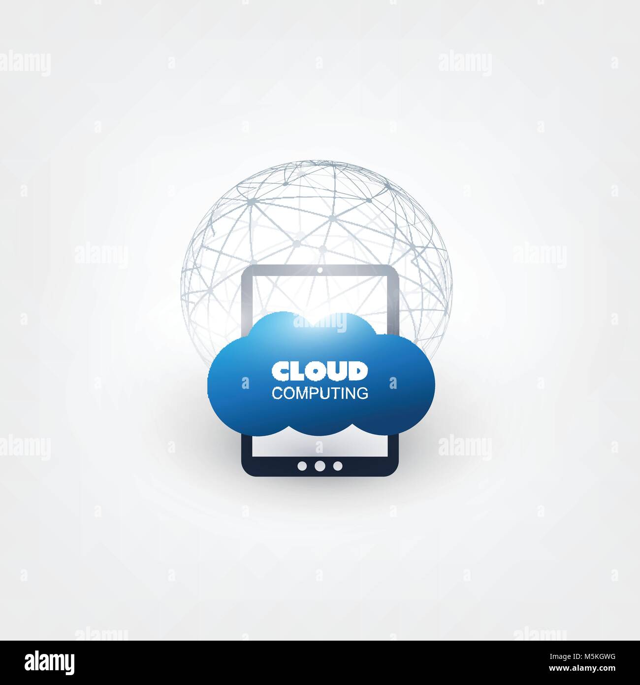 Cloud Computing Design Concept with Icons - Digital Network Connections, Technology Background ...