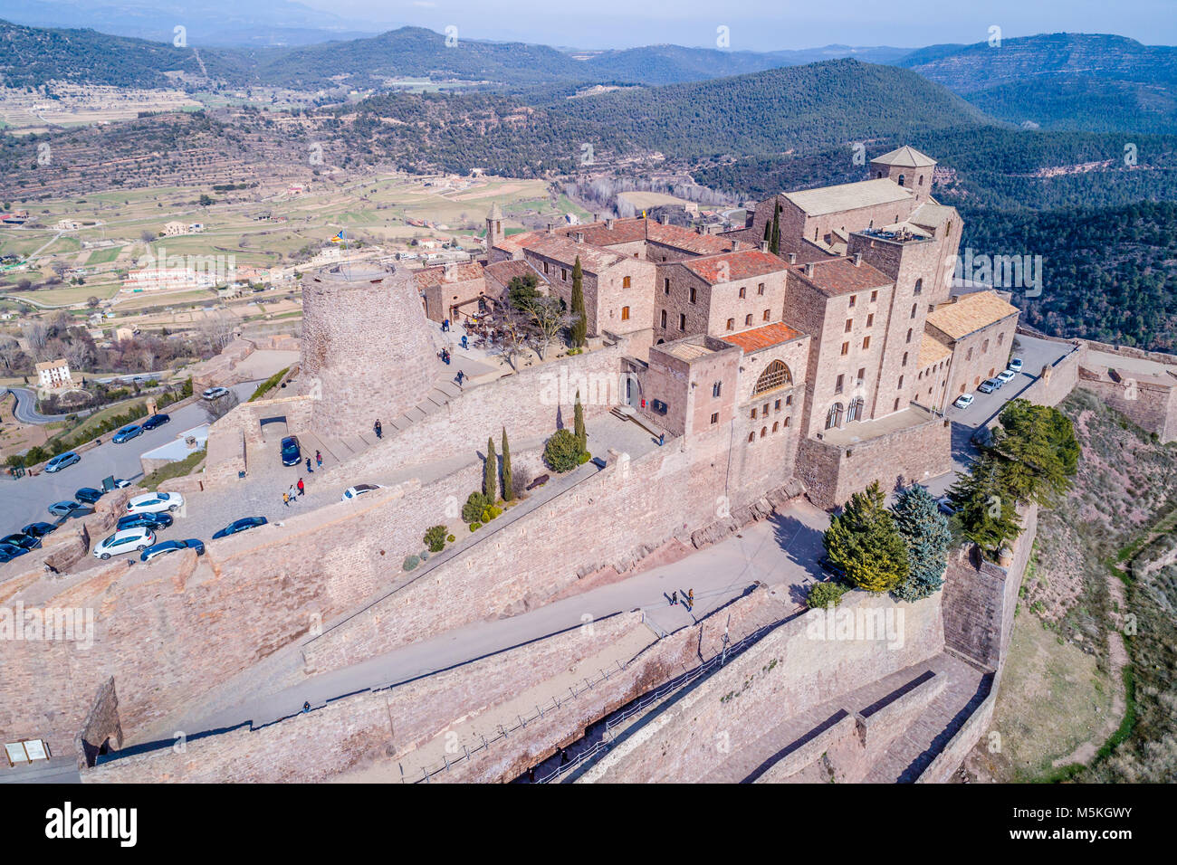 Aerial view of Cardona Castle, Cardona, Catalonia, Spain Stock Photo ...