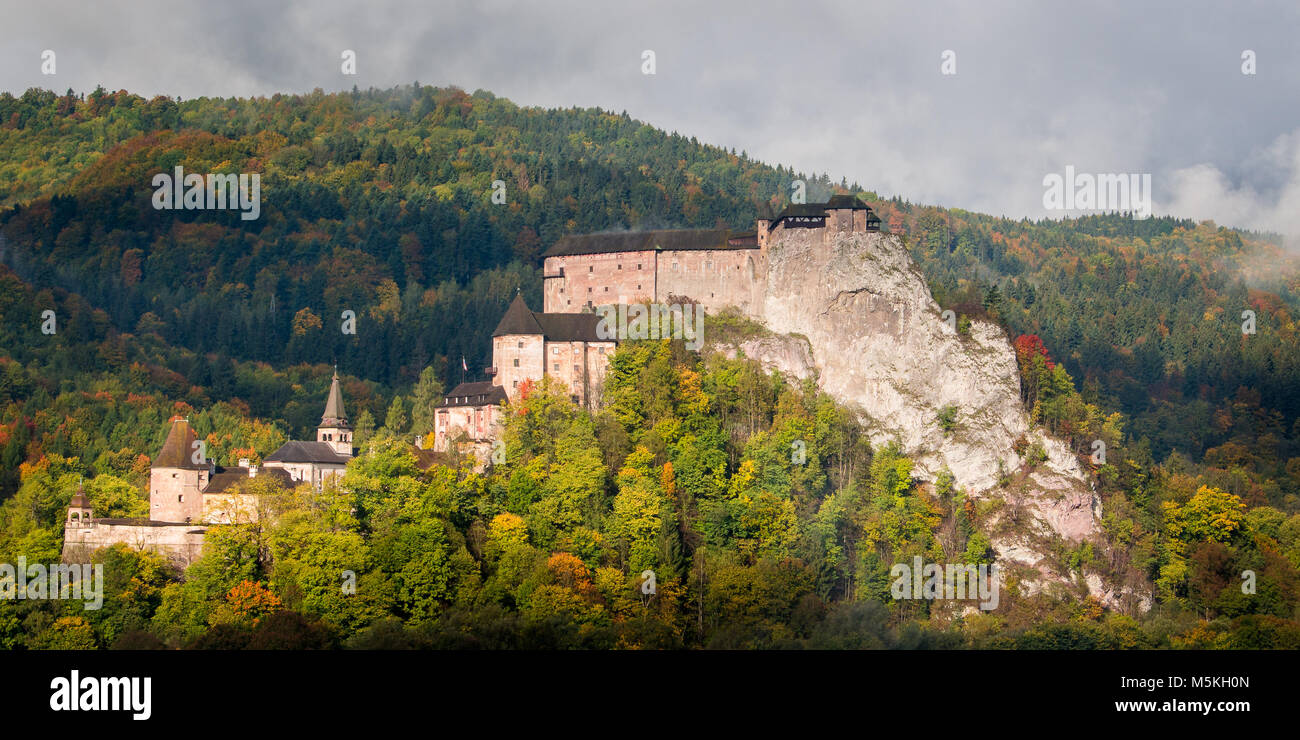 Beautiful panorama of castle Oravsky hrad - Orava castle in Oravsky ...