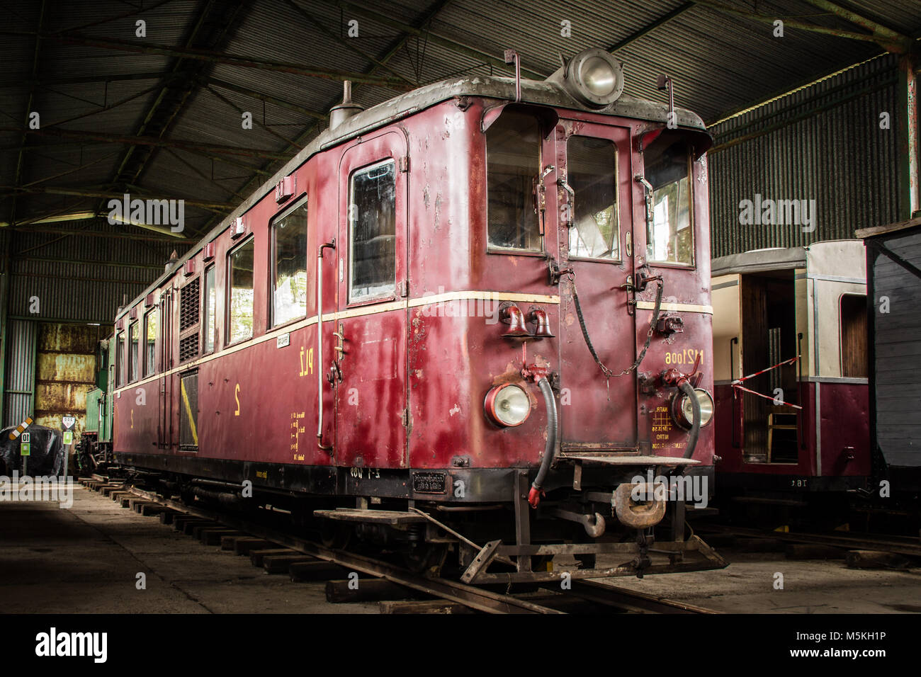 Old vintage train retro wagon Stock Photo - Alamy