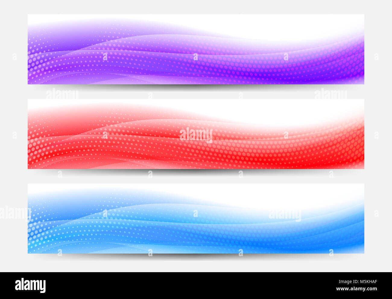 A modern set of vector Web Banner Header with Flowing Abstract ...