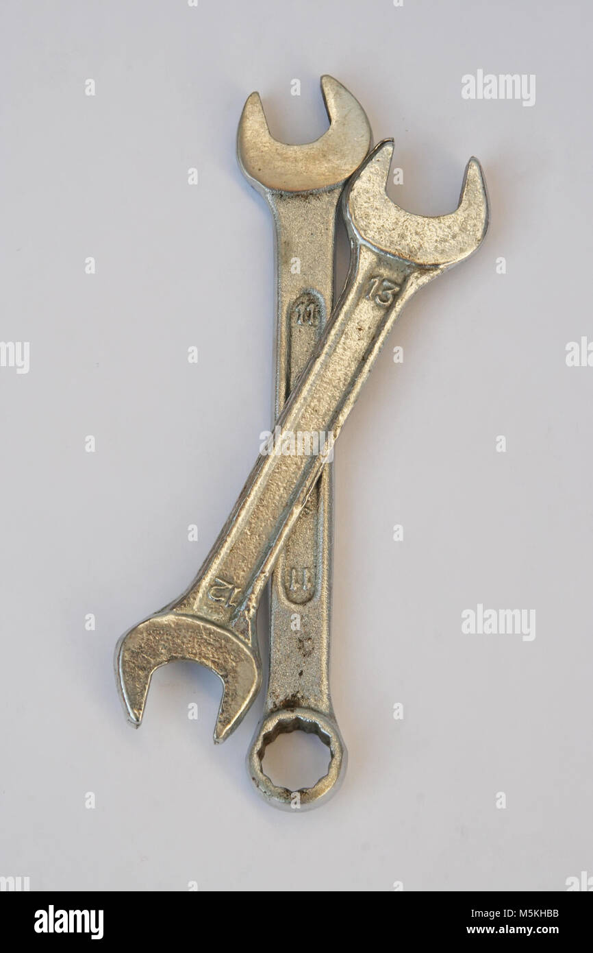 Metal key tool. Metal wrench tool. Steel key tool Stock Photo - Alamy