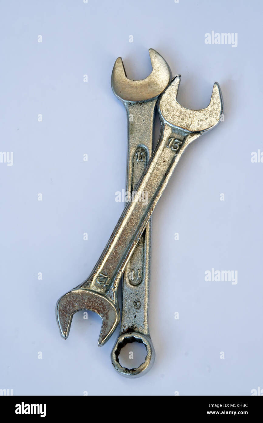 Metal key tool. Metal wrench tool. Steel key tool Stock Photo - Alamy