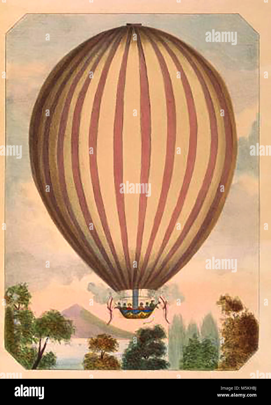 Montgolfier 'fire' balloon in colour Stock Photo - Alamy