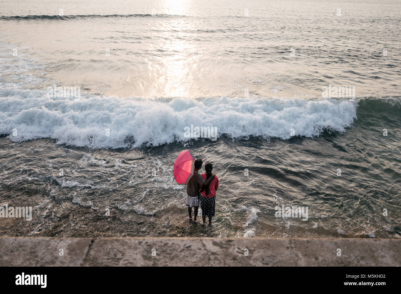 23/01/2018. Colombo, Sri Lanka. Sunset on Galle Face Green in Colombo ...