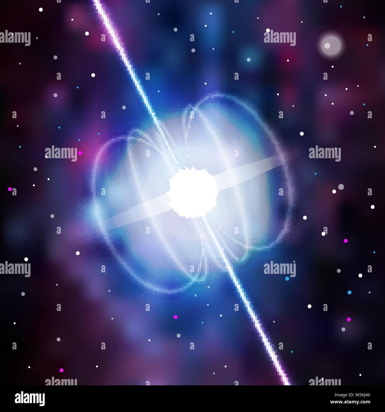 Neutron star makes radiation ray waves in the deep universe. Blitzar ...
