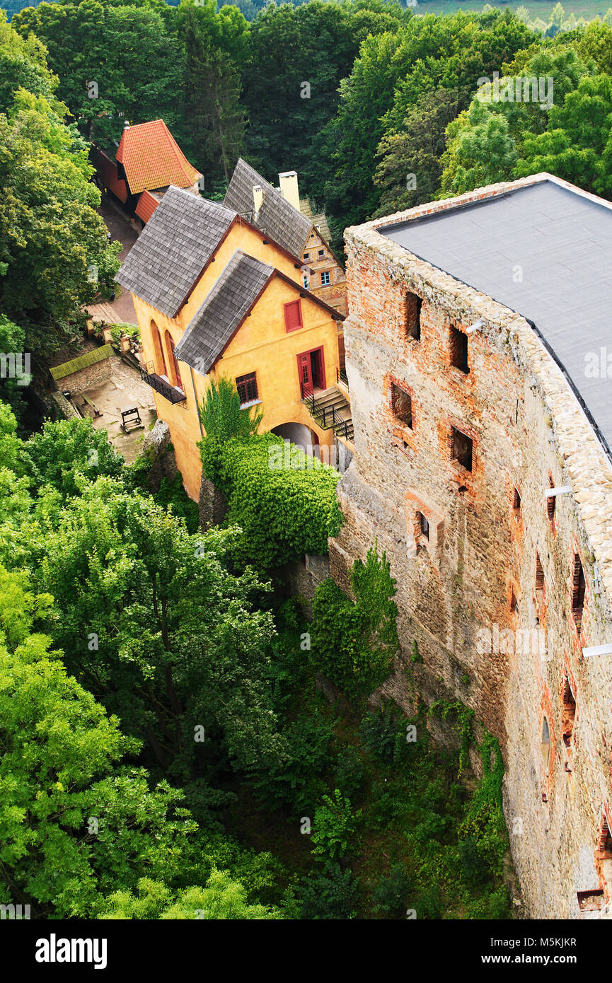 Ruins of the medieval Grodno castle in Zagorze Slaskie, Lower Silesia ...