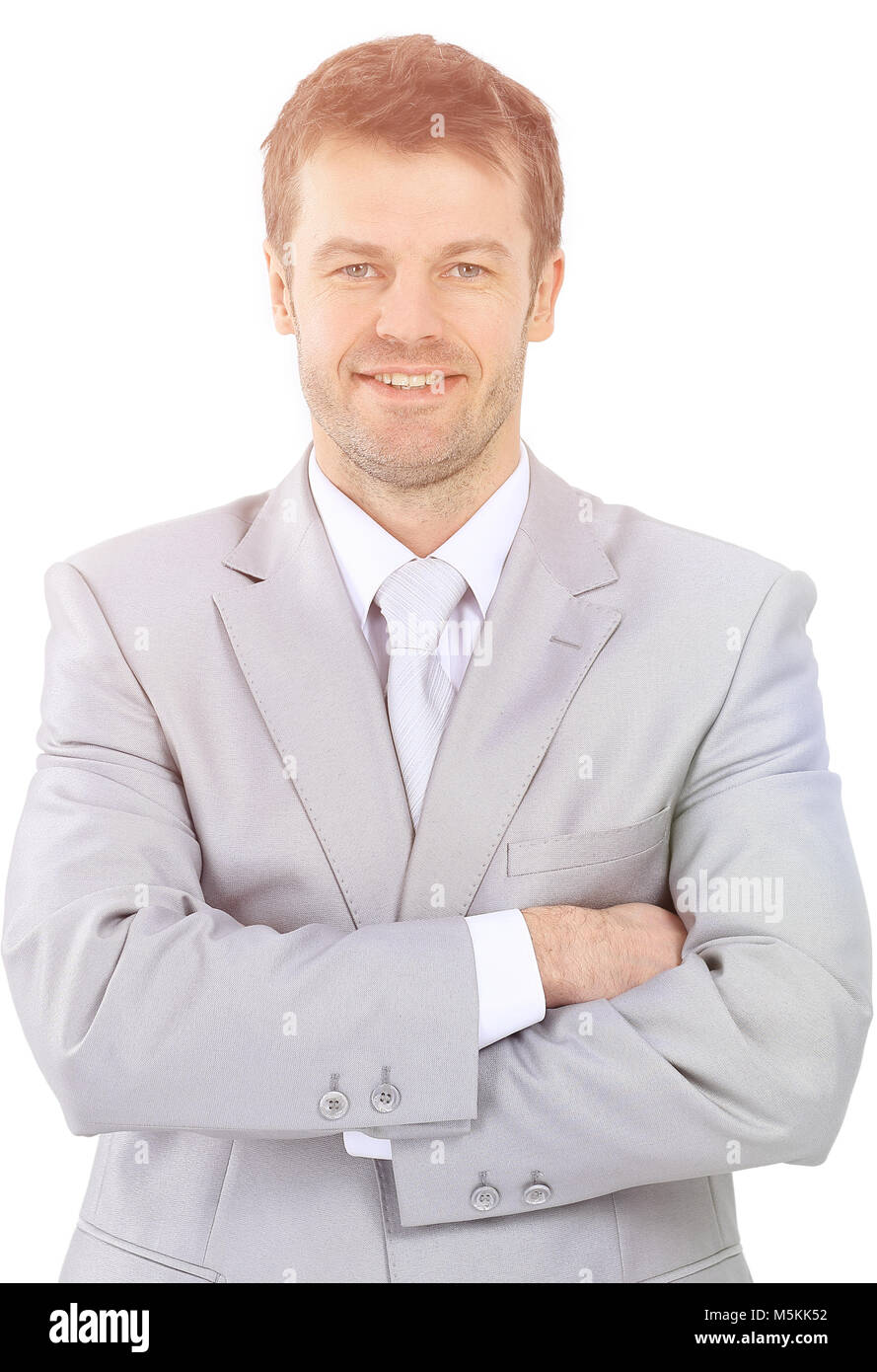portrait of young businessman in a gray suit Stock Photo - Alamy