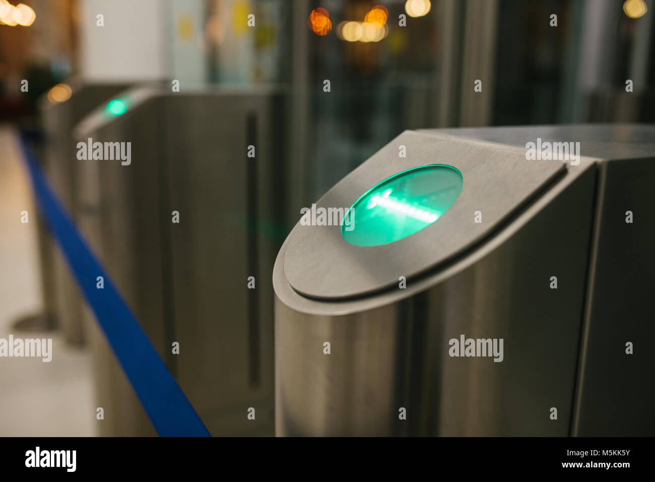 Turnstile for checking tickets for passage inside. Control, safety ...
