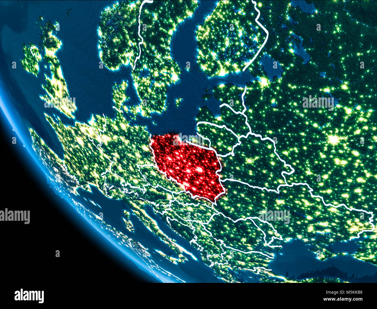 Poland 3d earth in space hi-res stock photography and images - Alamy