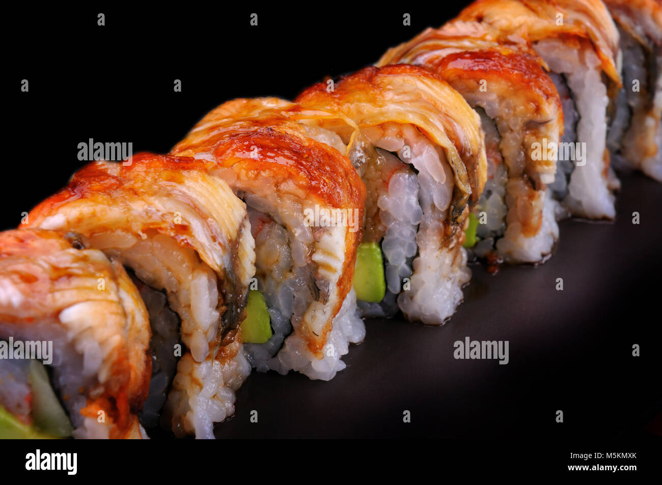 American roll sushi and Japanese rice style Stock Photo - Alamy