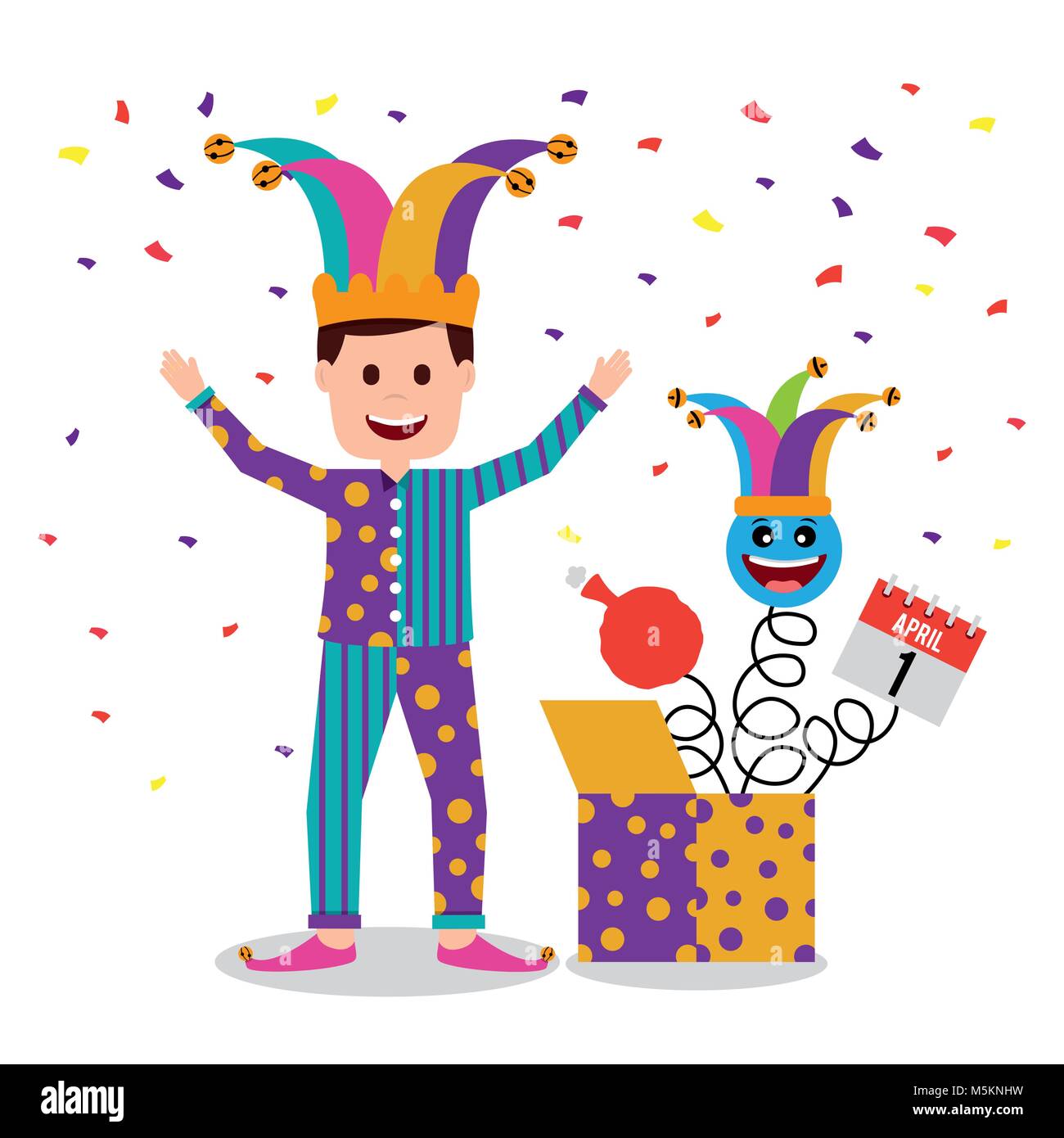 Clown wearing joker hat Stock Vector Images - Alamy