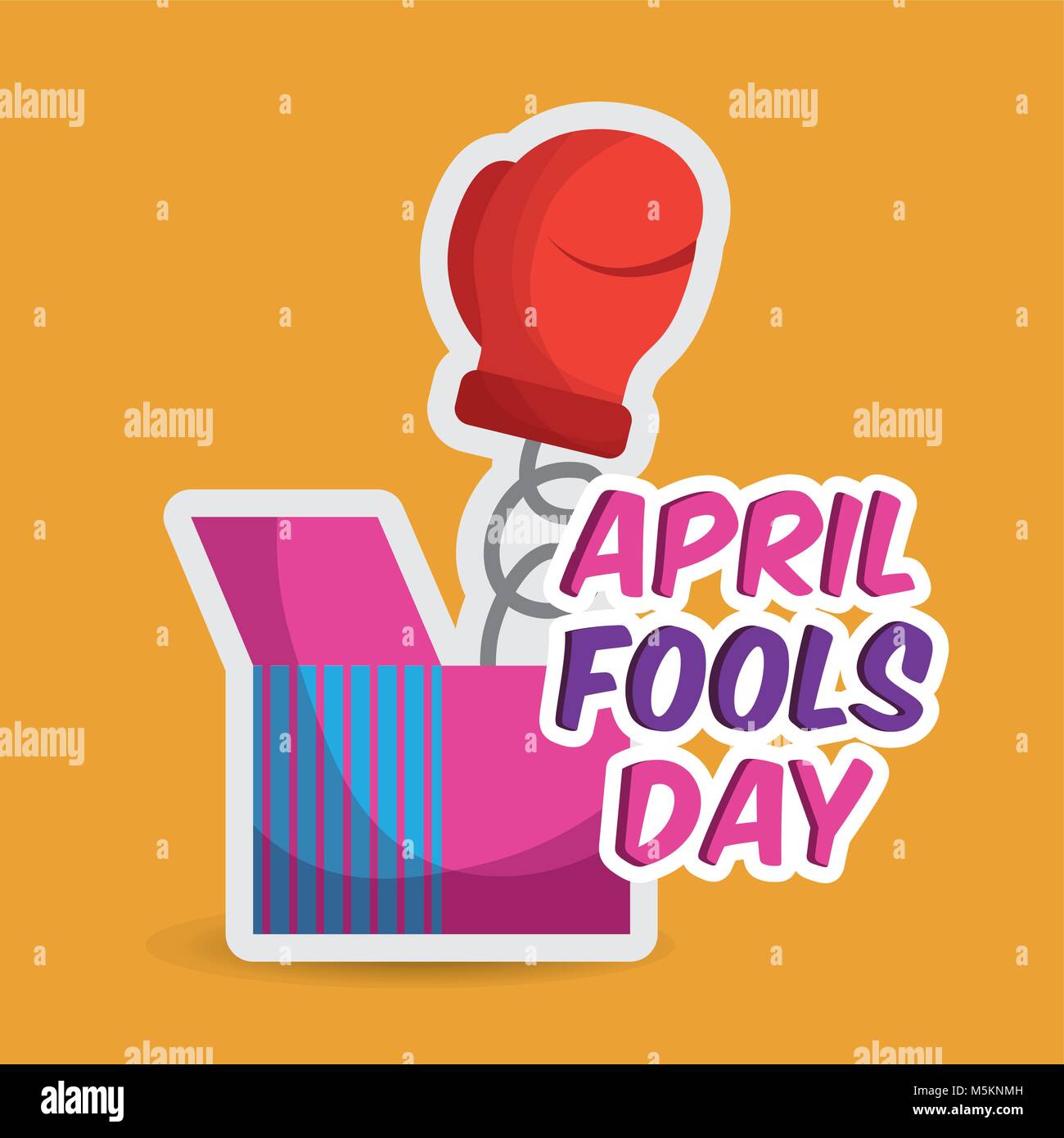 jack in the box boxing glove trick april fools day Stock Vector Image ...