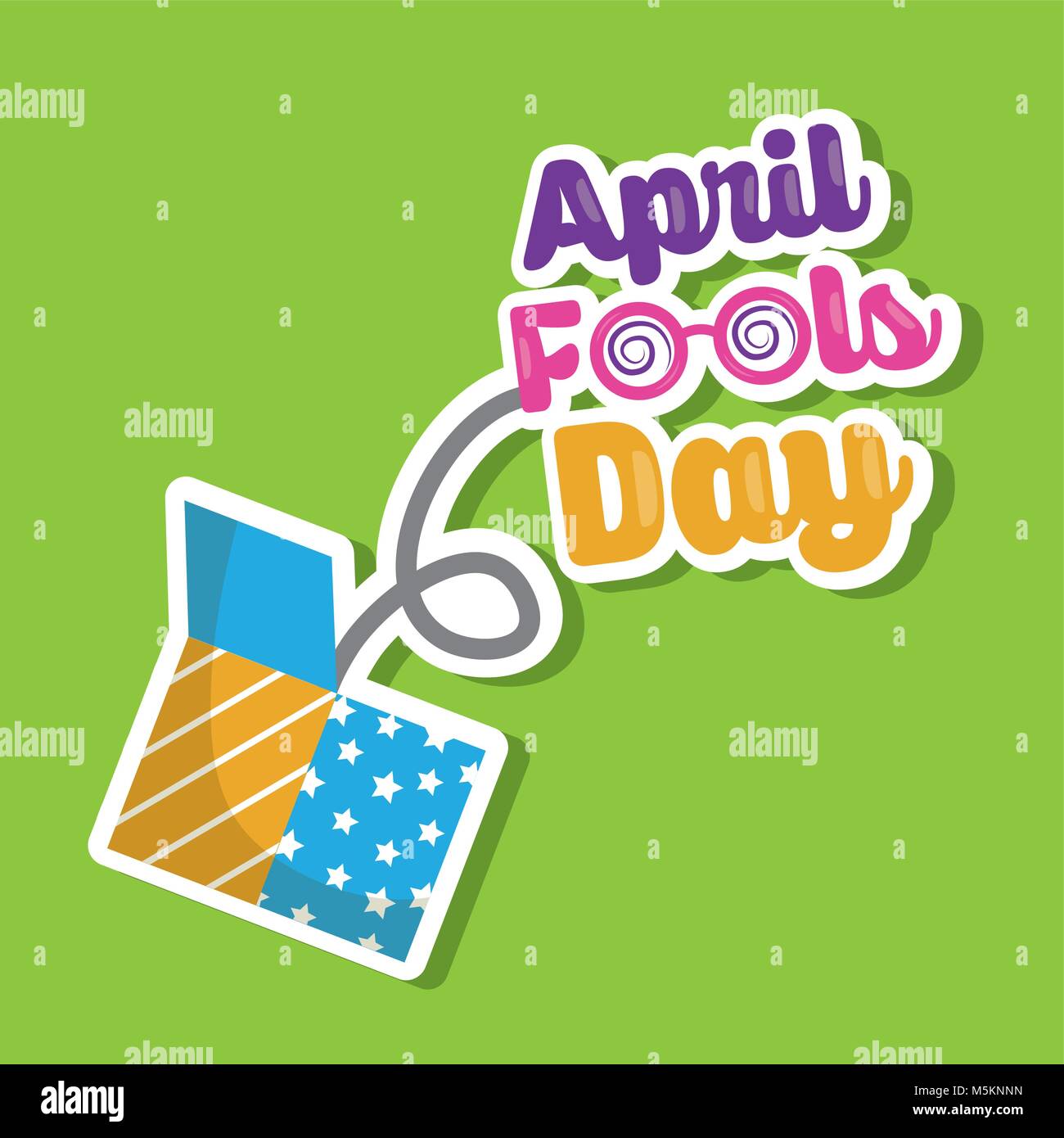 april fools day lettering jump on prank box Stock Vector Image & Art ...