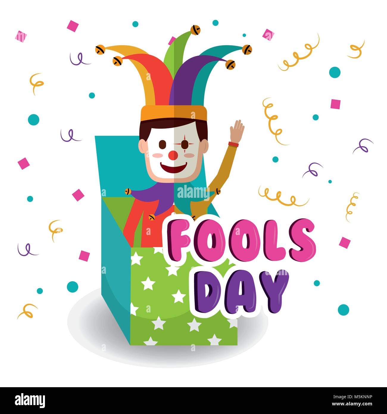joker in the box prank waving hand fools day Stock Vector Image & Art ...