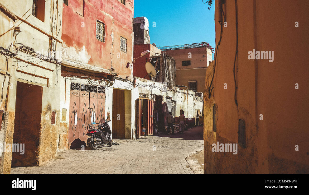 People are seen selling in the markets in Marrakech Old Town, Morocco ...