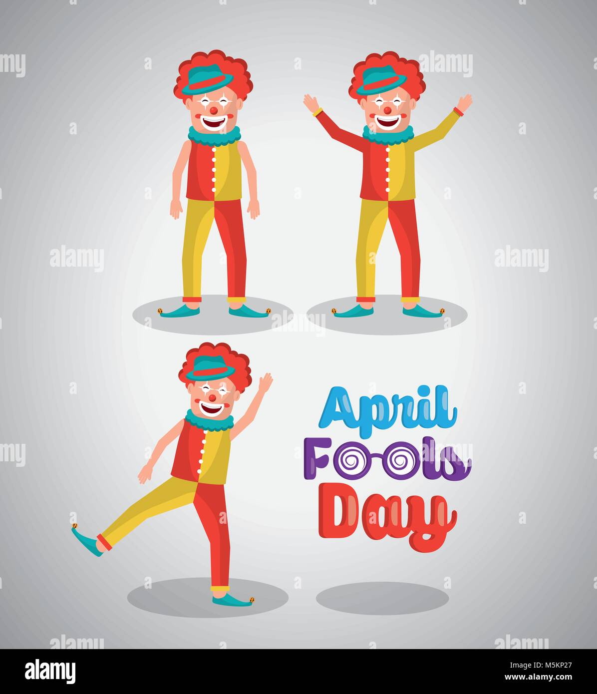 funny happy clowns comedy character april fools day Stock Vector Image ...