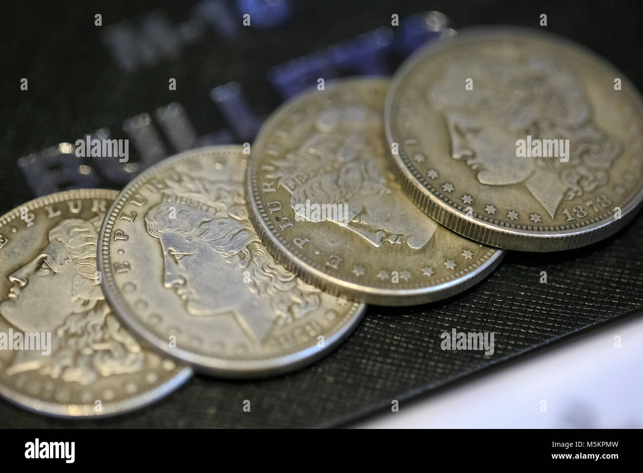 Group of coins for magicians Stock Photo - Alamy