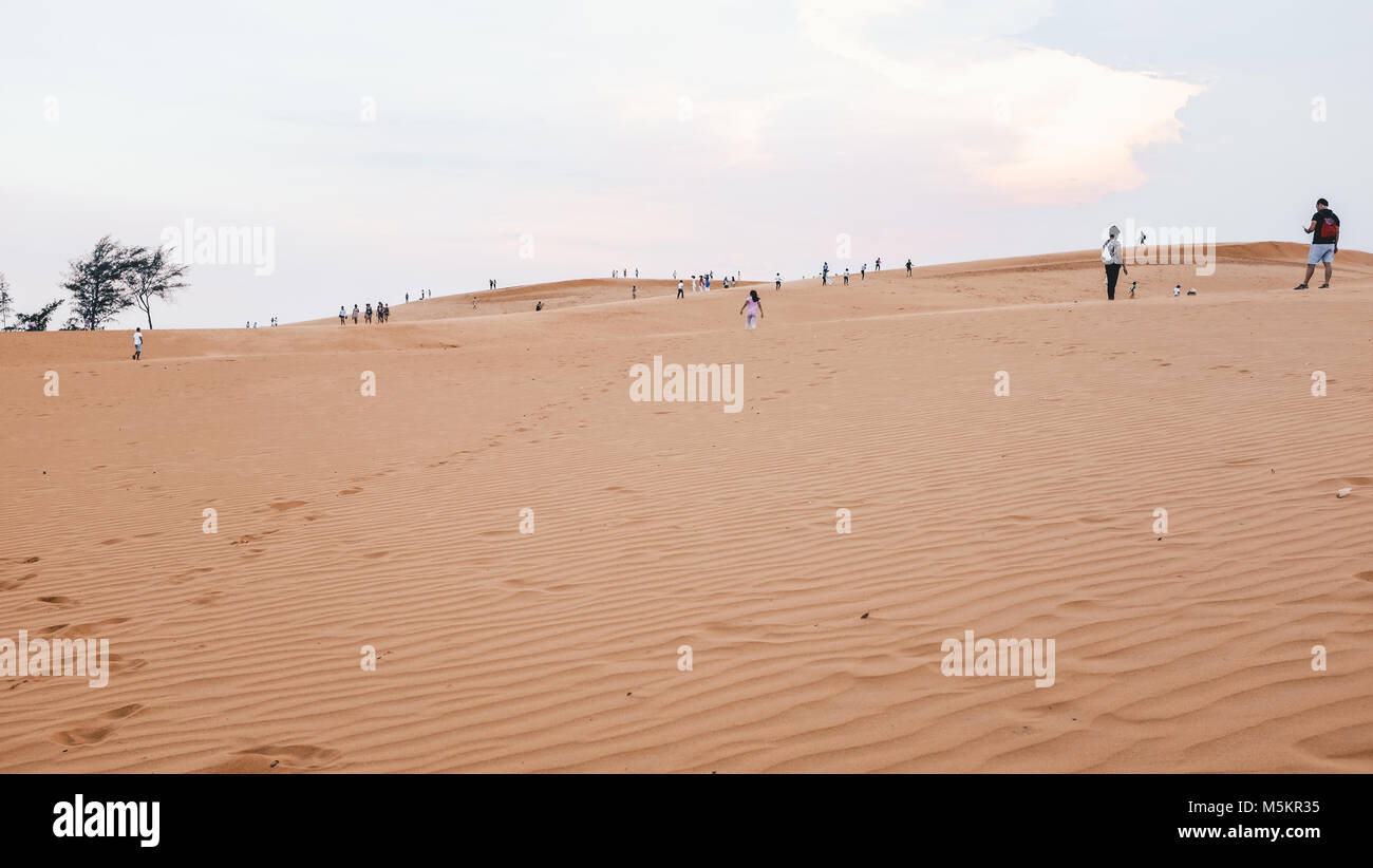 Empty sand dunes of Mue Ne in Vietnam during sunset Stock Photo - Alamy