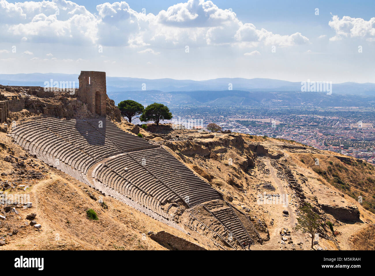Roman amphitheatre in the ruins of the ancient city of Pergamum known ...