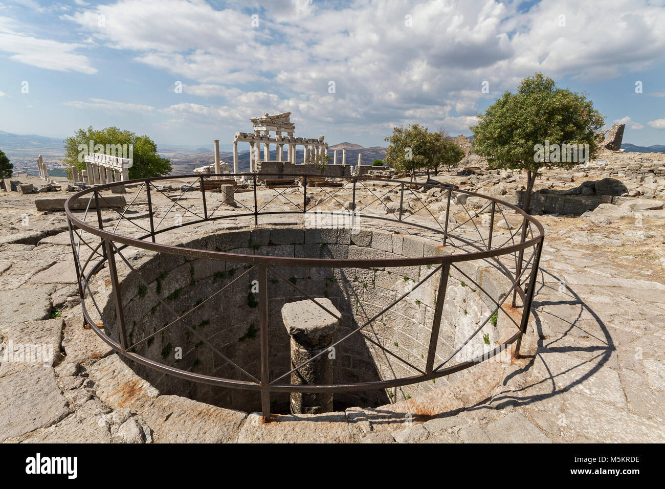Roman water cistern in the ruins of the ancient city of Pergamum known ...