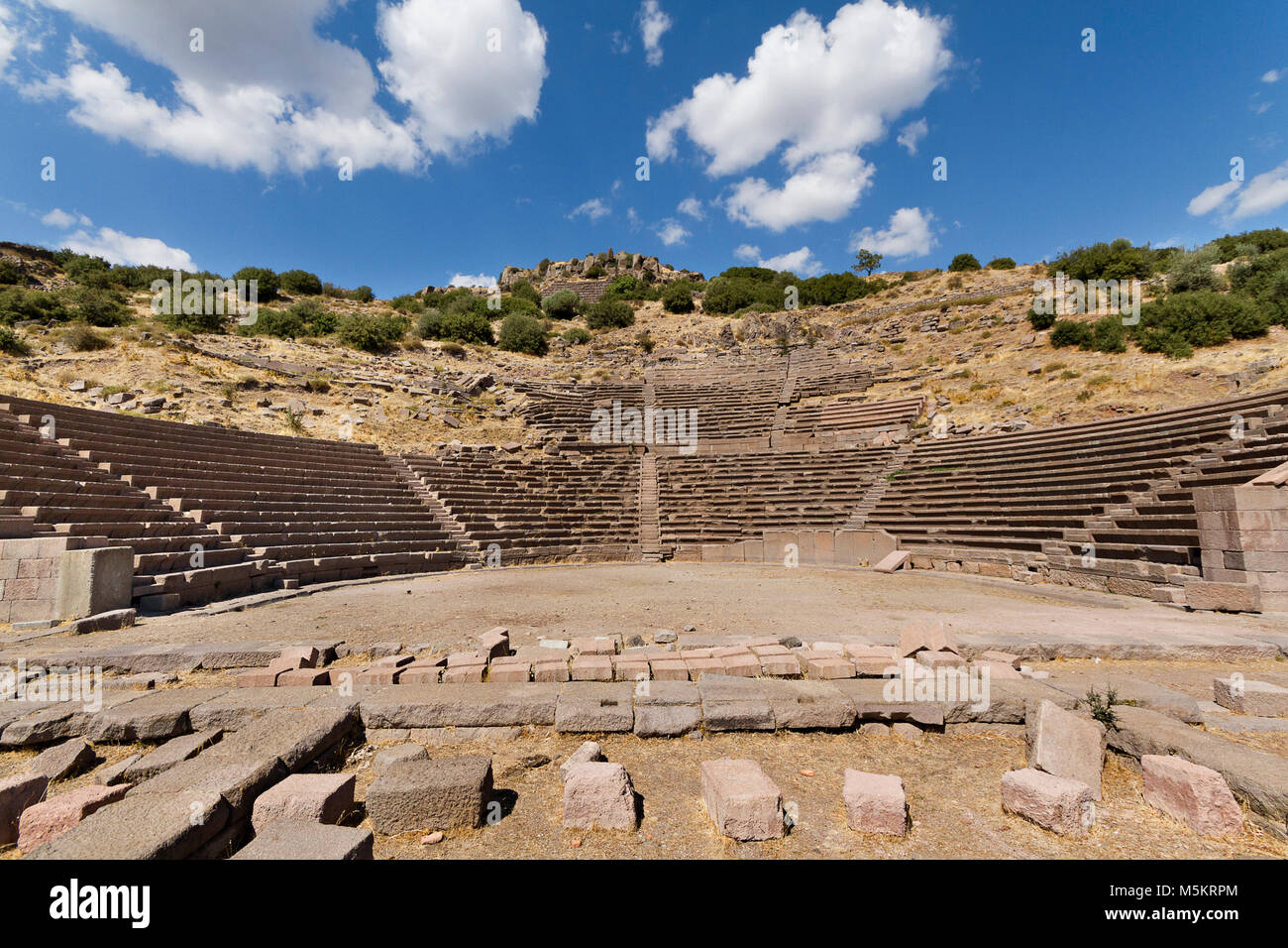 Antique amphitheatre in the ruins of the ancient city of Assos, Turkey ...